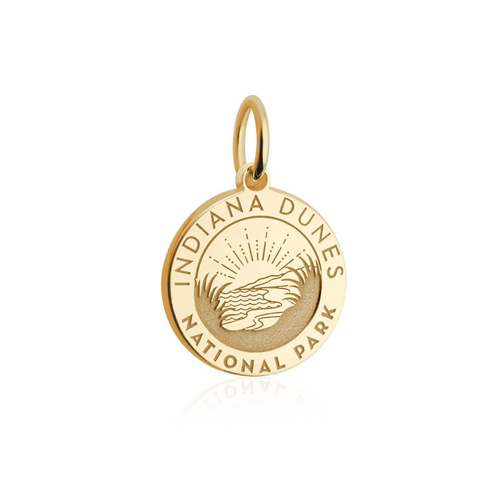Indiana Dunes National Park Charm Memorabilia | 14K Solid Gold Souvenir ...