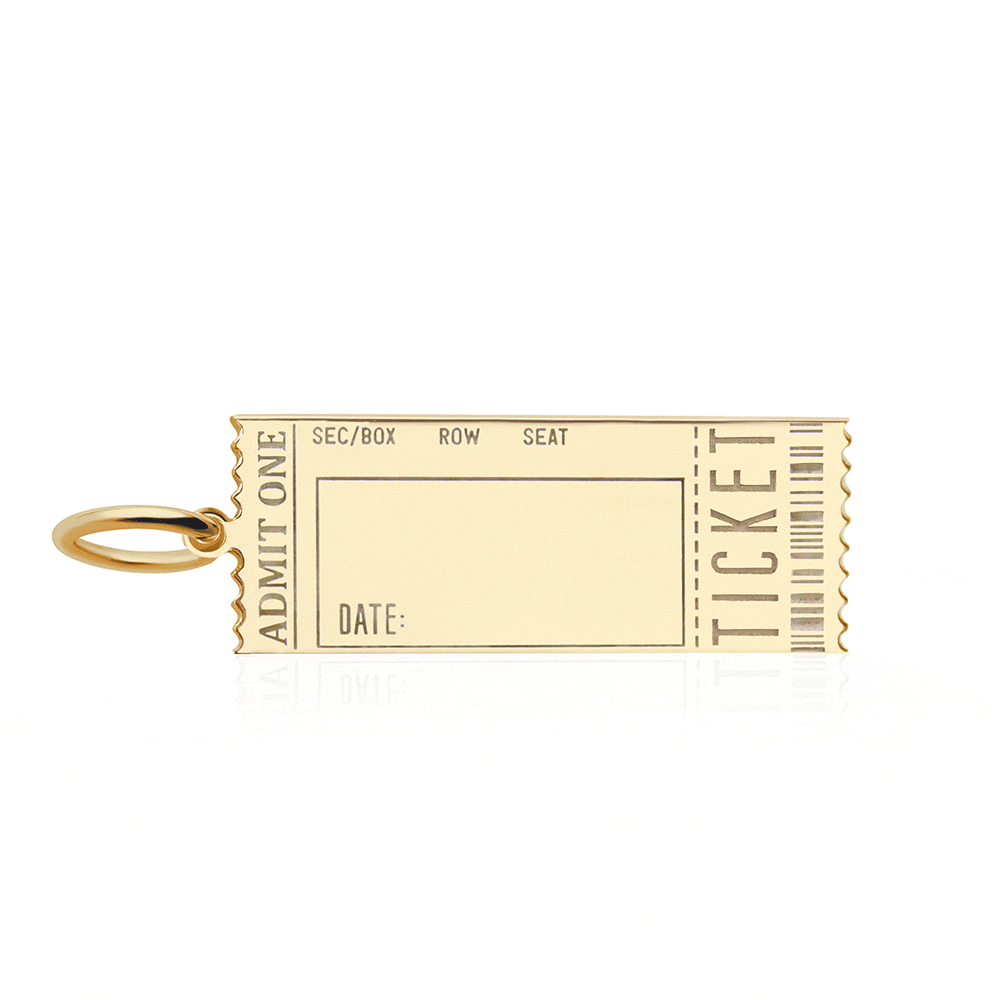 Event Ticket Customizable Charm Solid Gold – JET SET CANDY