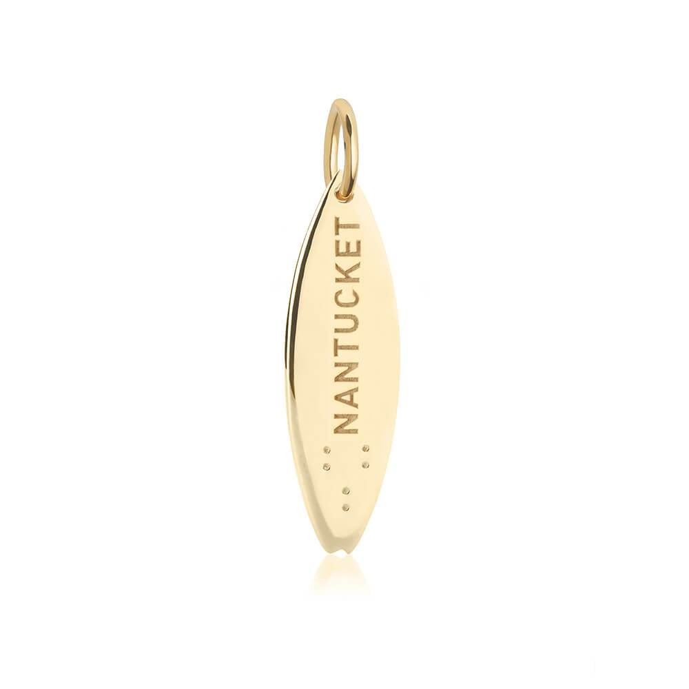 Nantucket Surfboard Charm Solid Gold – JET SET CANDY