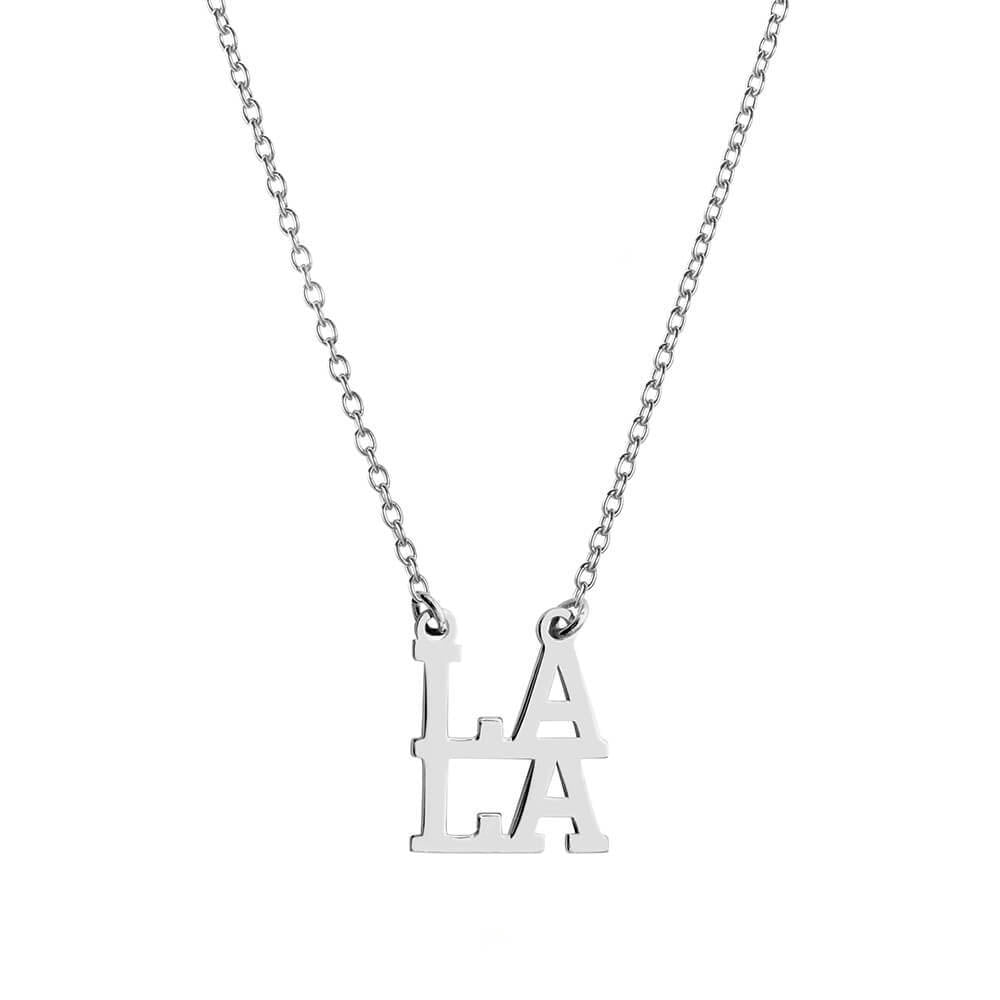 LALA Charm Necklace 16-18" Silver – JET SET CANDY