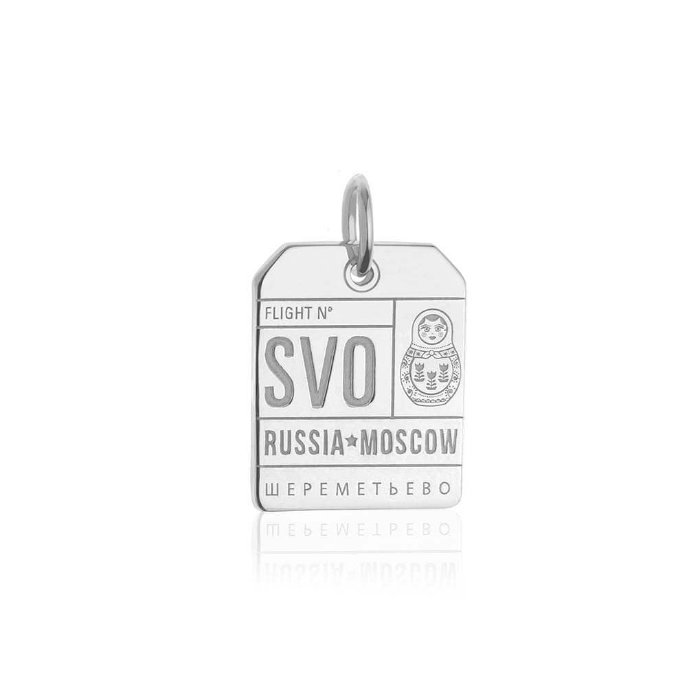 Moscow | SVO Airport Luggage Tag Charm | Sterling Silver Russia Travel ...