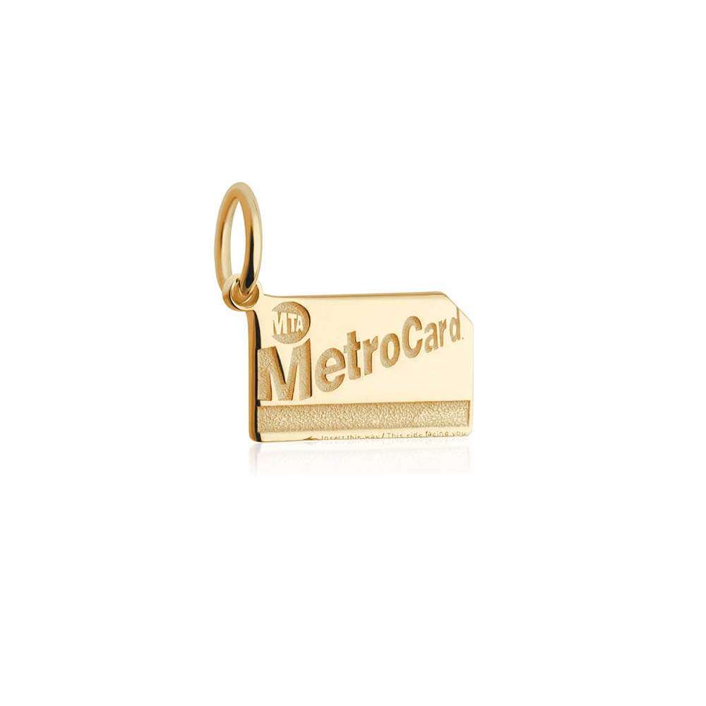 NYC MetroCard Charm | 14K Solid Gold Mini Charm – JET SET CANDY