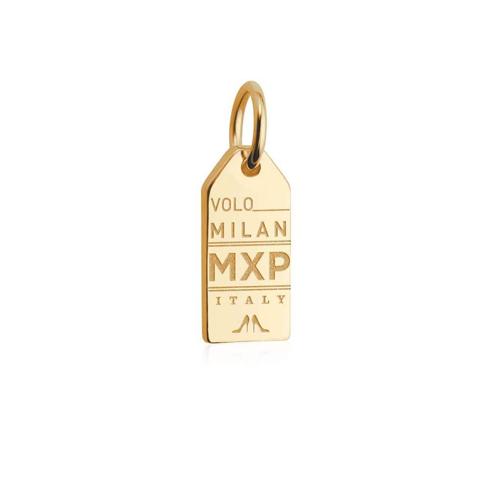 Milan Italy MXP Luggage Tag Charm Solid Gold Mini – JET SET CANDY