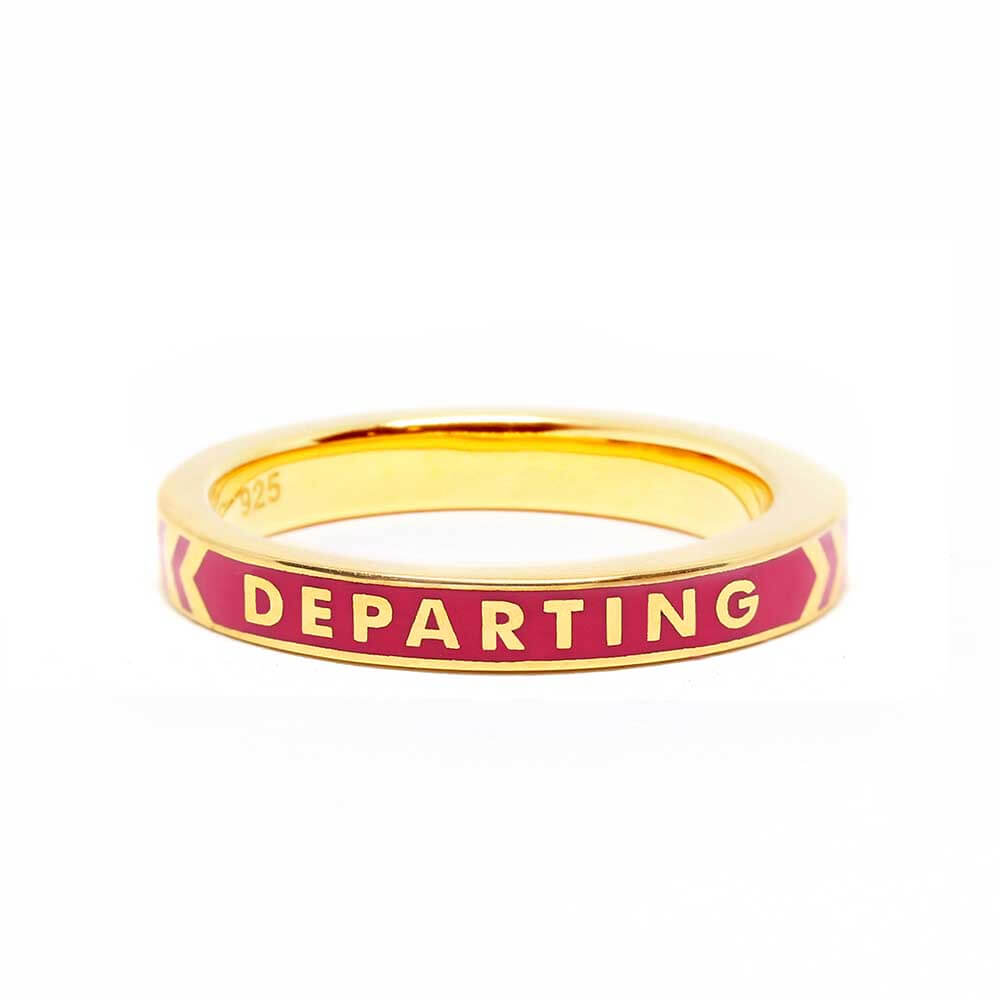 Arriving Departing Ring, Red Enamel, Gold – JET SET CANDY