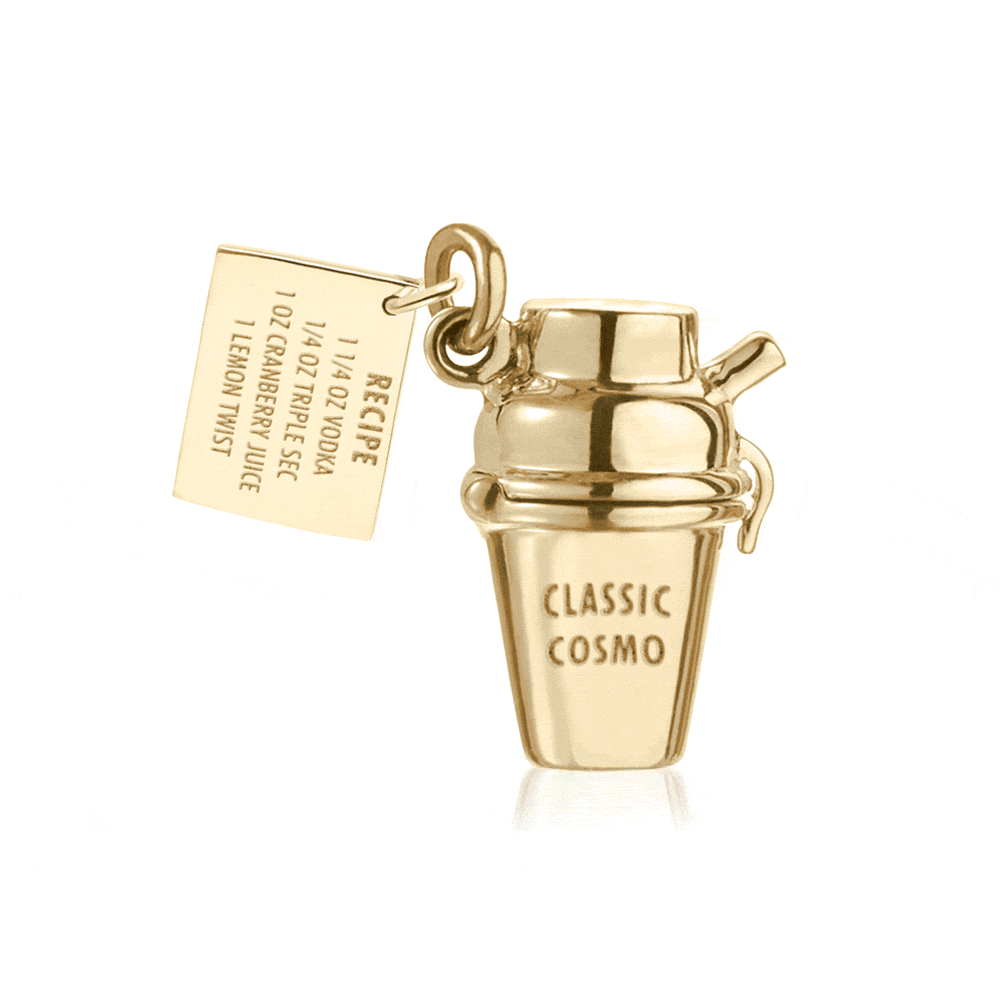 New York Cosmo Cocktail Charm Solid Gold – JET SET CANDY