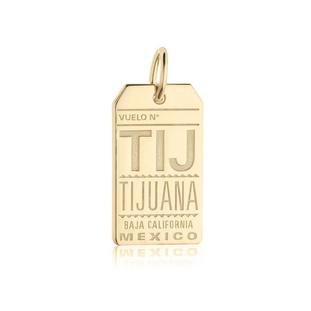 Tijuana Mexico TIJ Luggage Tag Charm Solid Gold – JET SET CANDY
