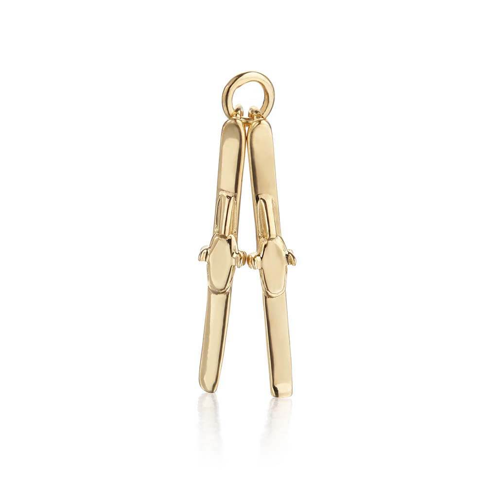 Skis Charm Solid Gold – JET SET CANDY