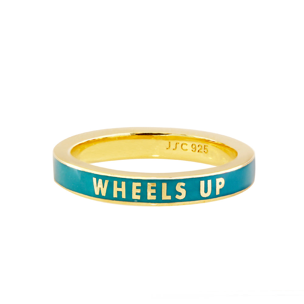 Take Me Away Ring, Teal Enamel, Gold – JET SET CANDY