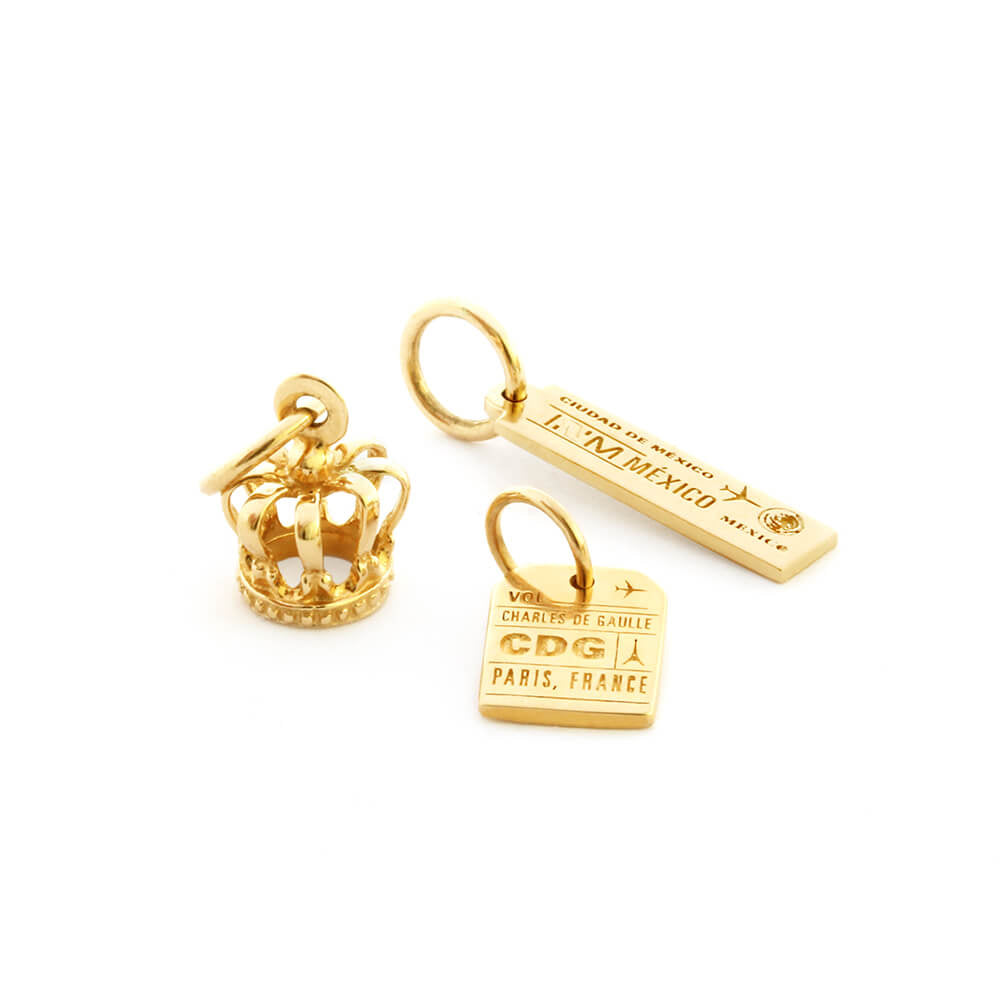3 Solid Gold Mini Charms Bundle – JET SET CANDY