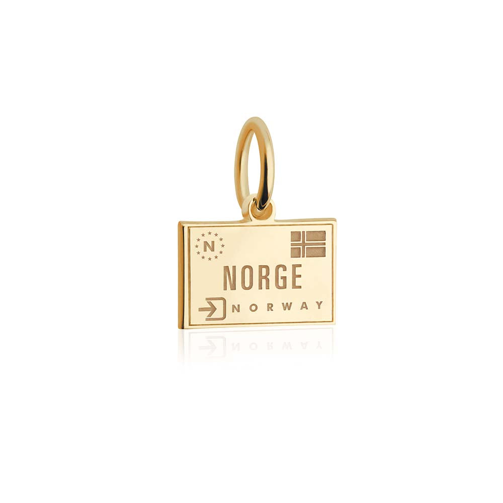 Norway Passport Stamp Charm Solid Gold Mini – JET SET CANDY