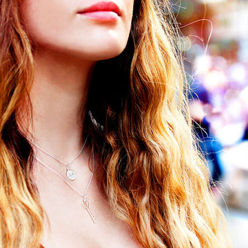 New York Key Charm, Mini Silver Necklace – JET SET CANDY